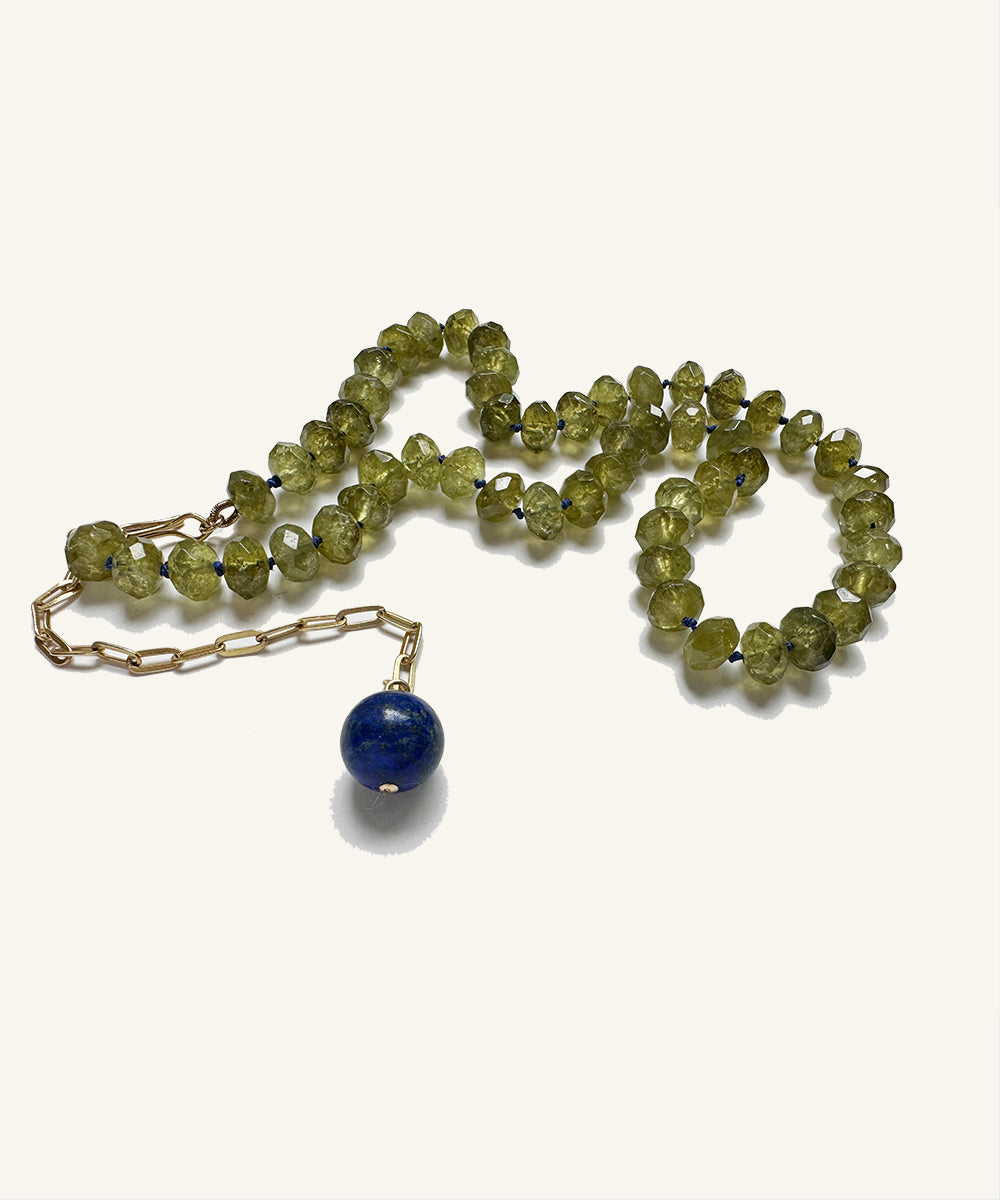 Anki green garnet chain necklace – pignastudio.com